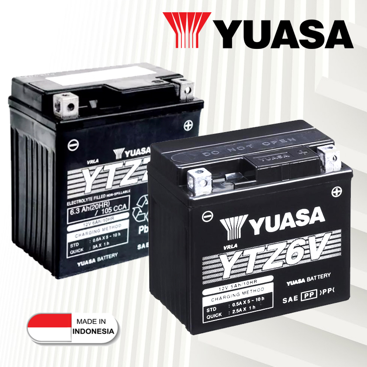Yuasa Powersports Battery YTZ4V YTZ5S YTZ6V YTZ7V Maintenance Free Made in Indonesia | Shopee ...