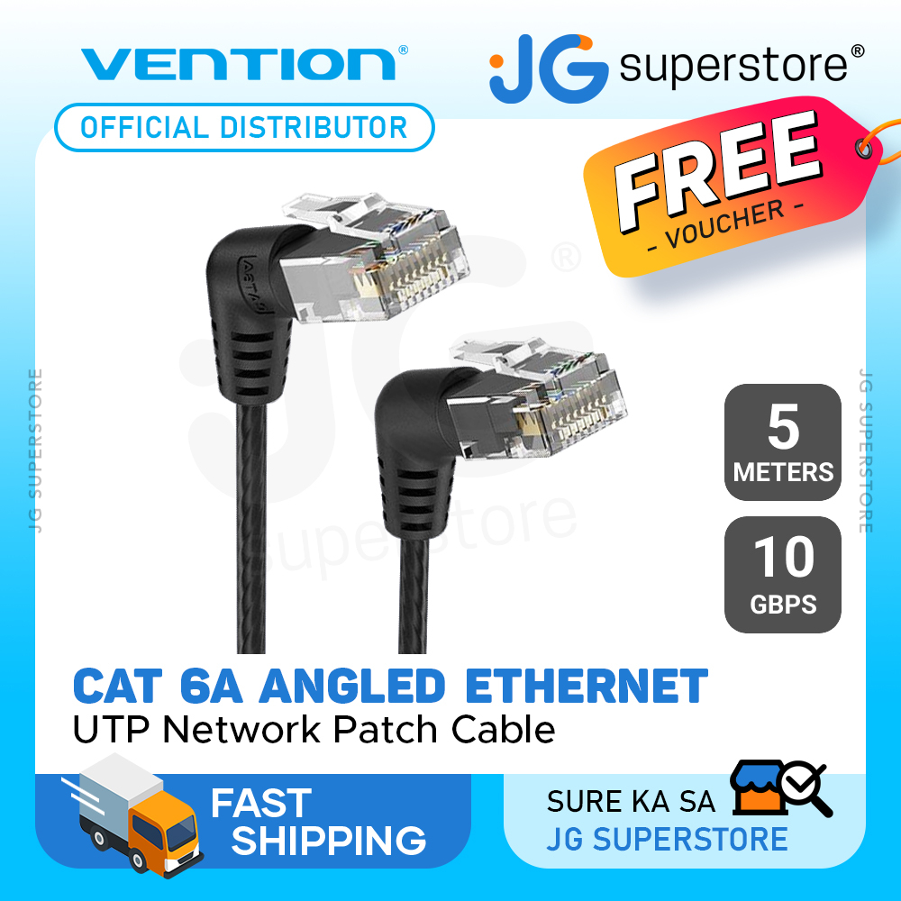 Vention 0.5m- 5m Cat6A UTP Patch Angled Ethernet LAN Cable 10Gbps 500MHz | Shopee Philippines
