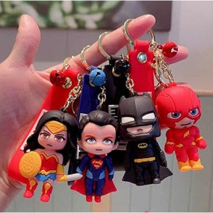 DC Superman Batman Flash Keychain Character for Bag Charms Collectible ...