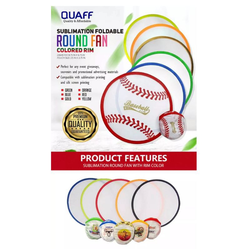 Sublimation Round White Fan with Rim Color | Shopee Philippines