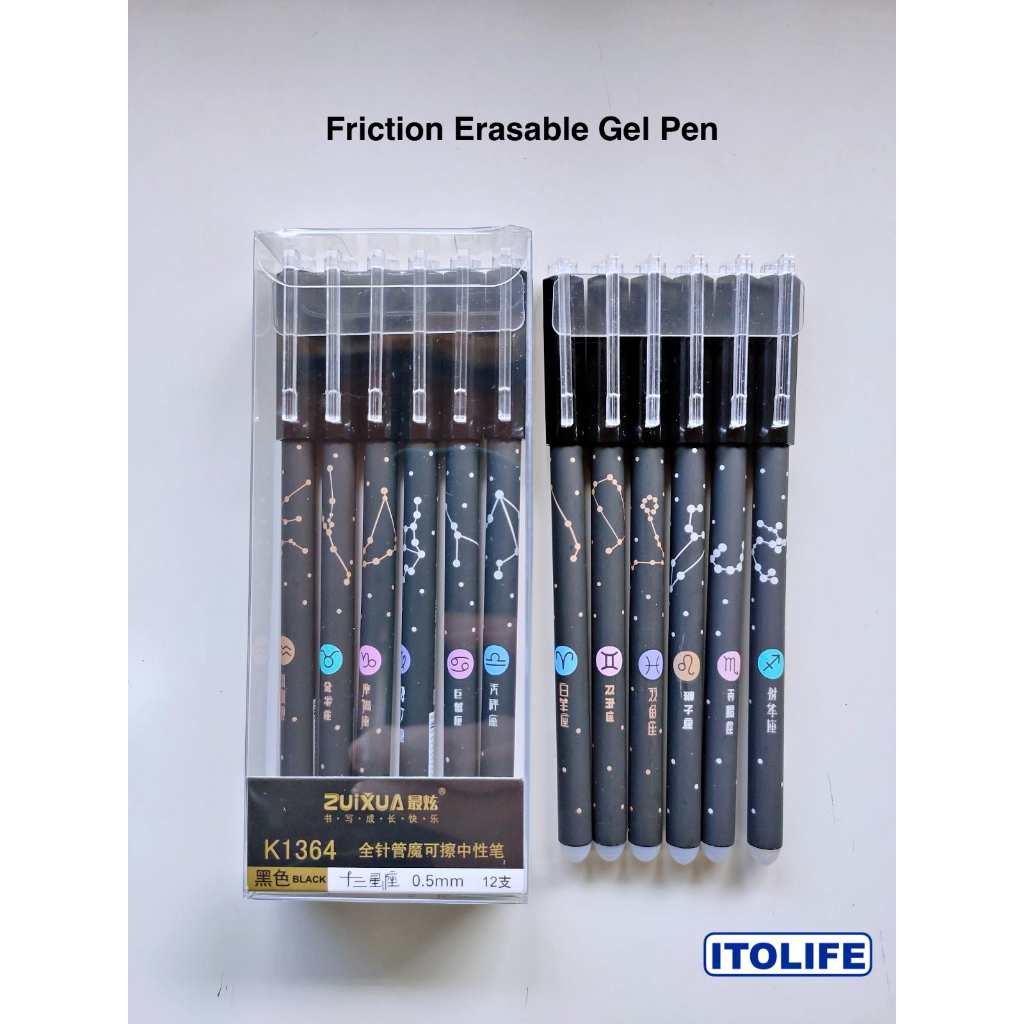 Zuixua Friction Erasable Gel Pen K1364- Box of 12pcs | Shopee Philippines