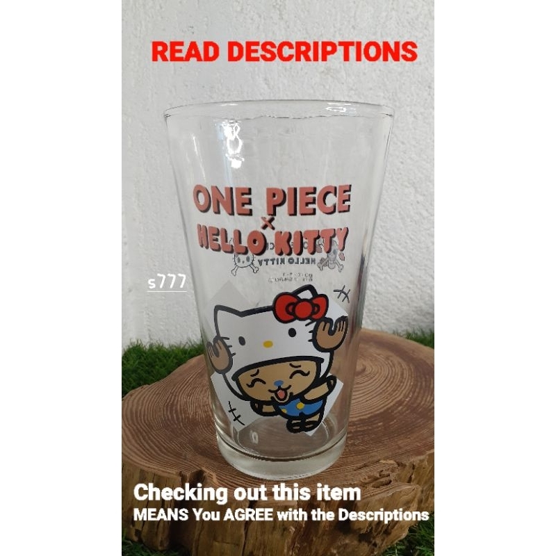 Genuine Sanrio 1976'2012 ONE PIECE (Chopper) x HELLO KITTY Tall Glass ...