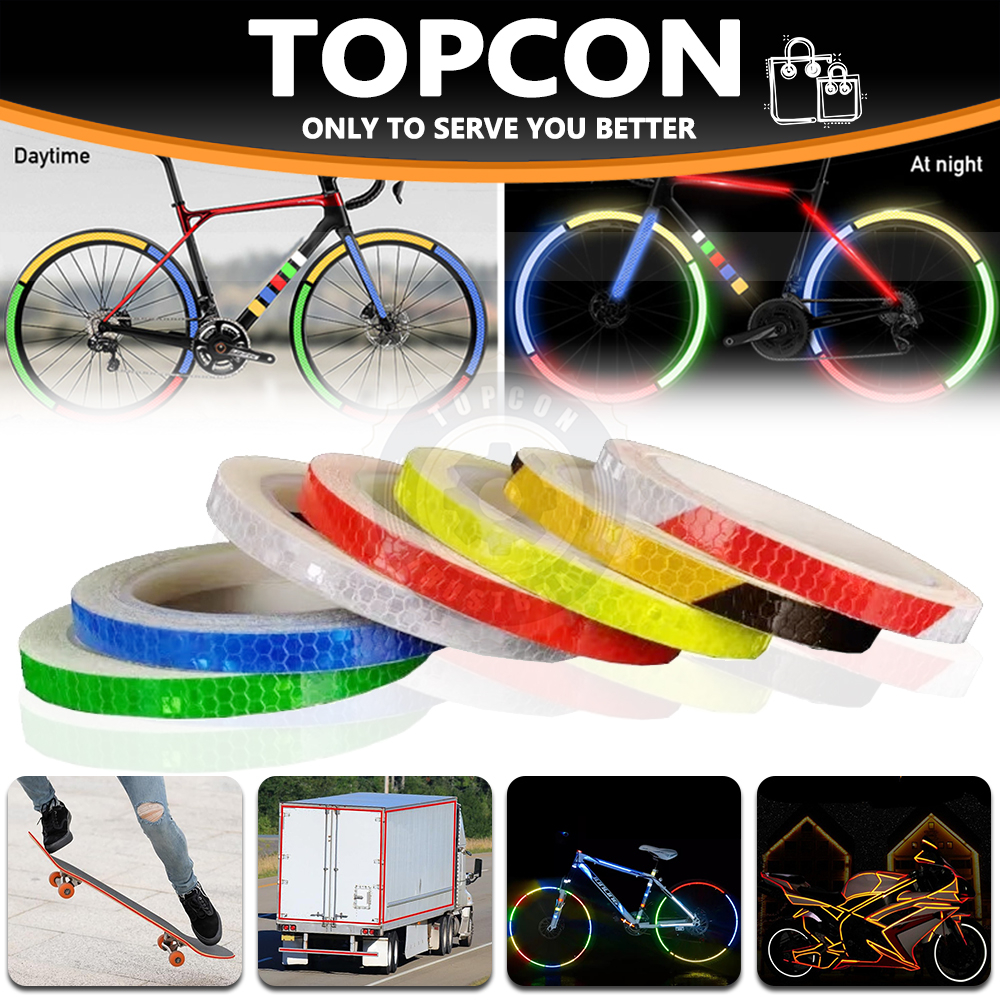 8m Reflective Stripe Tape Diy Styling Car Motorcycle Body Wheel Edge ...