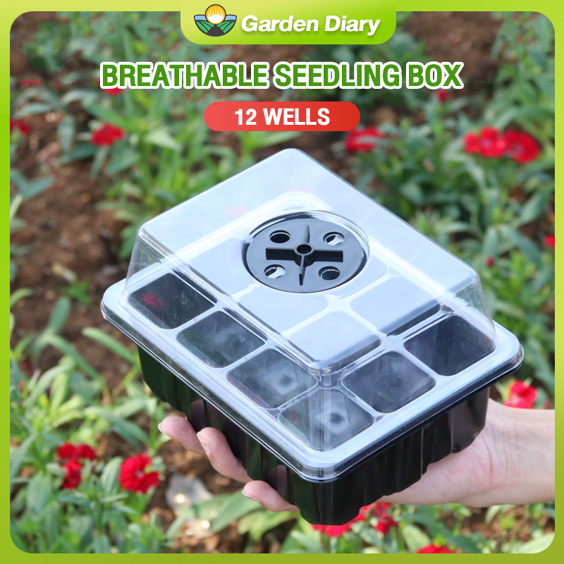 12 hole seedling box three-piece set of plastic transparent 3-in-1 ...