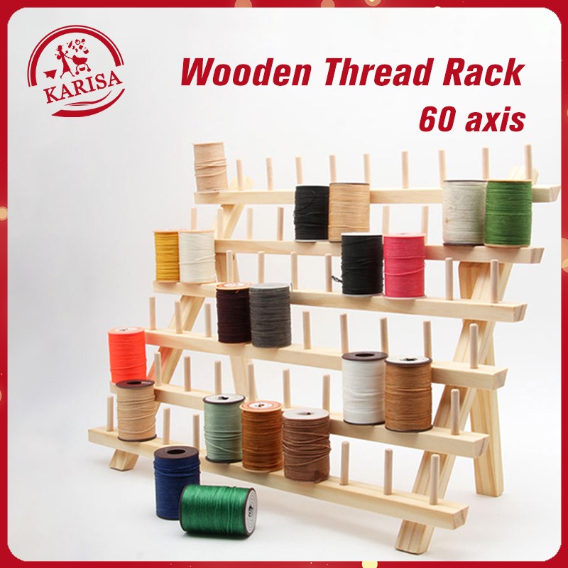 Wooden Thread Rack 60 Spools Sewing Embroidery Thread Rack Organizer ...