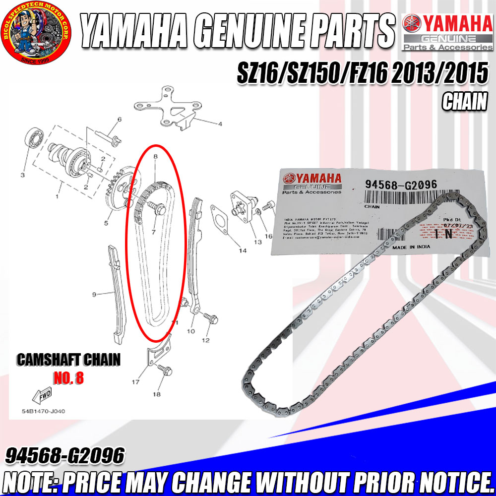 SZ16/SZ150/FZ16 2013/2015 MODEL / YTX 125 CAM CHAIN (YGP) (GENUINE ...