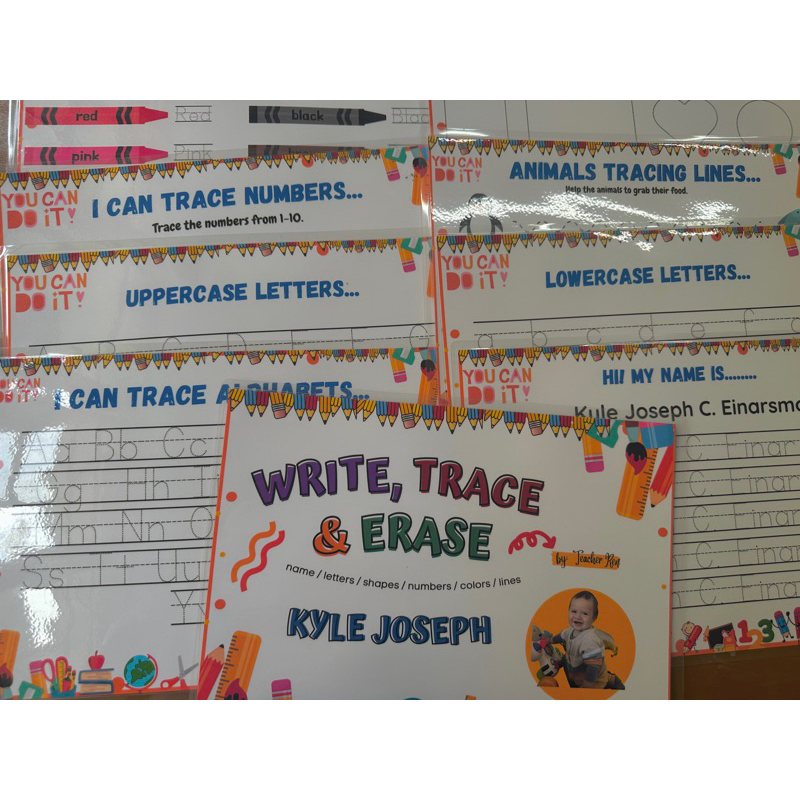 Trace & Erase Worksheet - a4 laminated personalized tracing worksheet 9pcs | Shopee Philippines