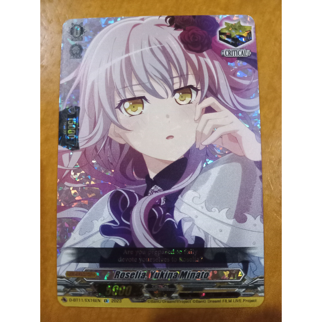 CFV Roselia, Yukina Minato EX D-BT11 DZ-BT03 Bang Dream! Cardfight Vanguard English Critical ...