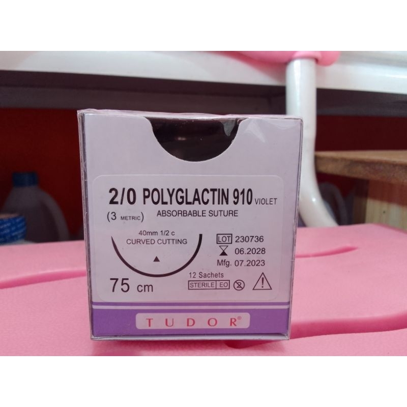 POLYGLACTIN 910 VIOLET ABSORBABLE SUTURE 2/0 CURVED CUTTING 3. METRIC ...