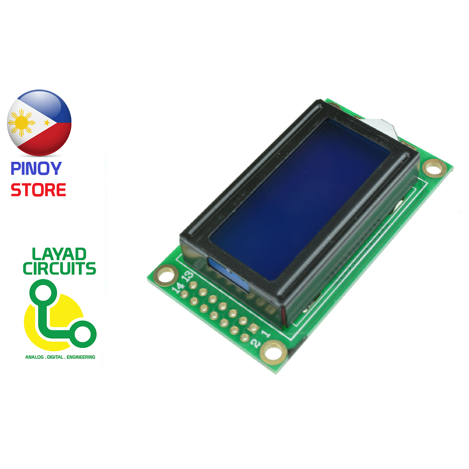 8x2 LCD module 0802 0802LCD 14 Pins 5V Blue Yellow HJ0802ZFA Arduino ...