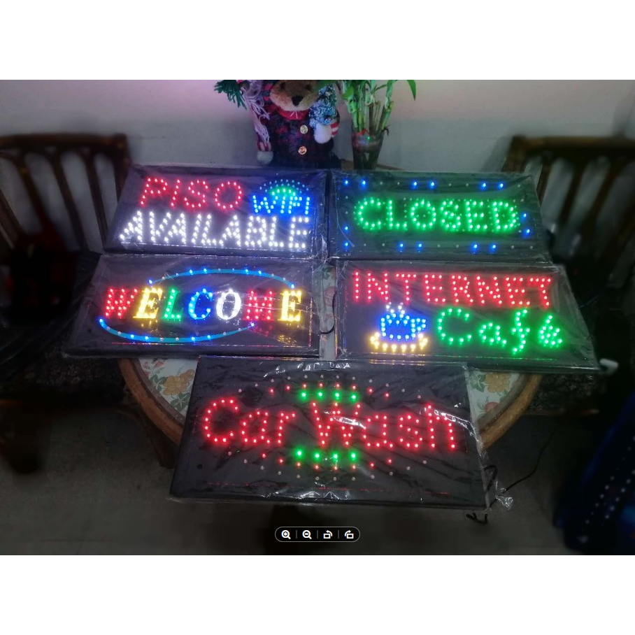 LED SIGNAGE BOARD (L:48cm X W:25cm X Thickness: 2cm) SMALL: OPEN, PISO ...