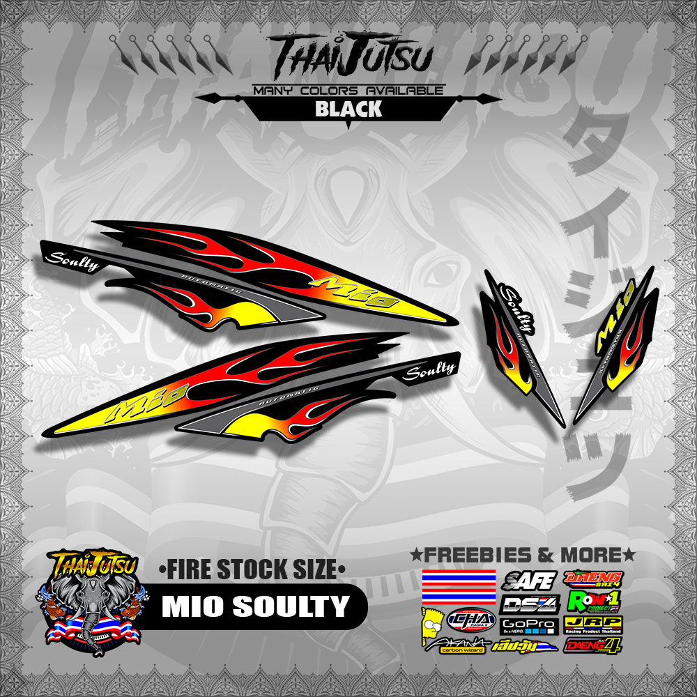 MIO SOULTY DECALS ( FIRE STOCK SIZE )【ThaijutsuStickers】 | Shopee ...