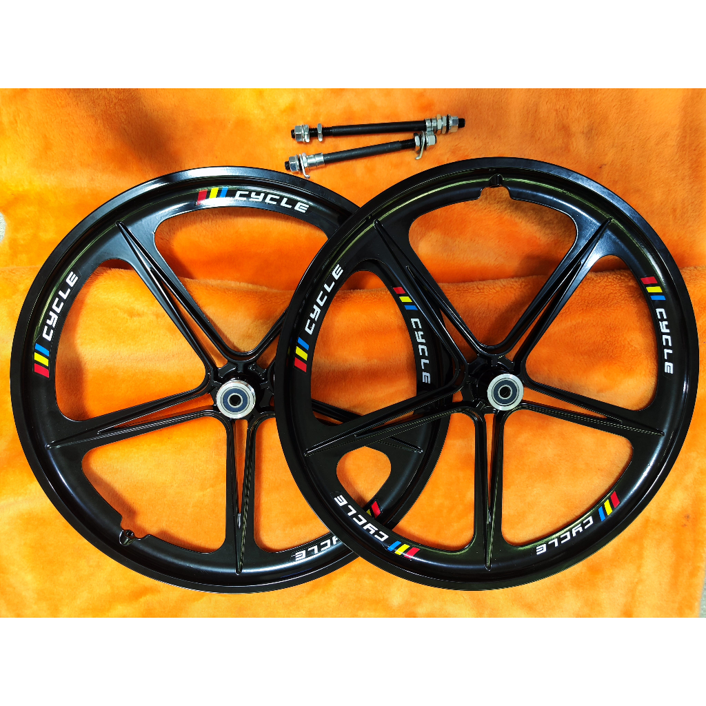 BMX Mags 20 x 1.75 double threaded with bearing full set pair front and ...