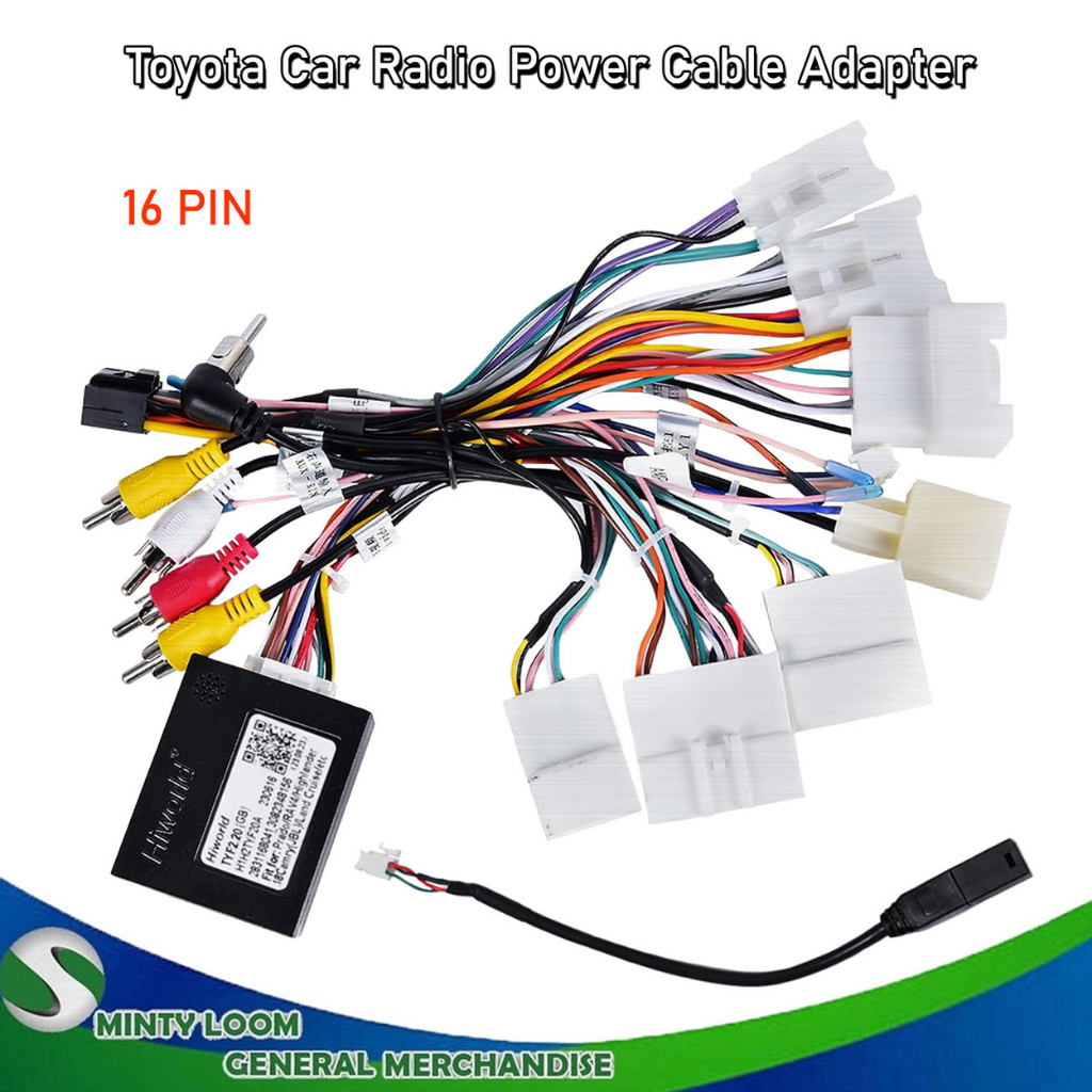 Toyota Car Stereo Radio Power Cable Adapter with Canbus 16PIN Power ...