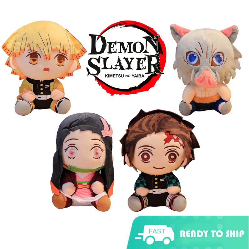 Demon Slayer Plushie Nezuko Tanjiro Inosuke Zenitsu | Shopee Philippines