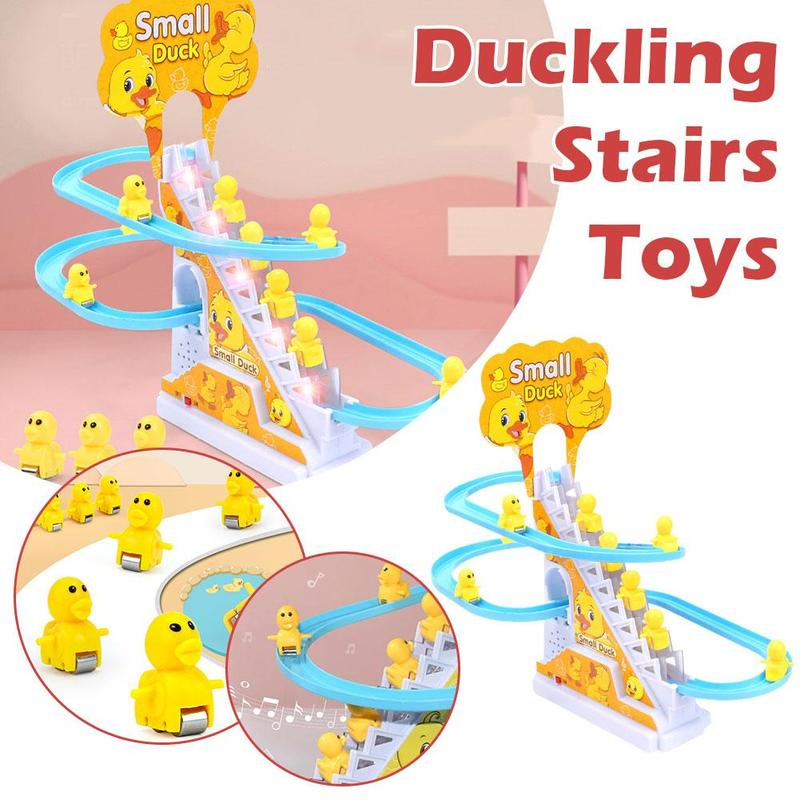 PH Duck Toys DIY Rail Racing Track Small Duck Climbing Stairs Electric ...