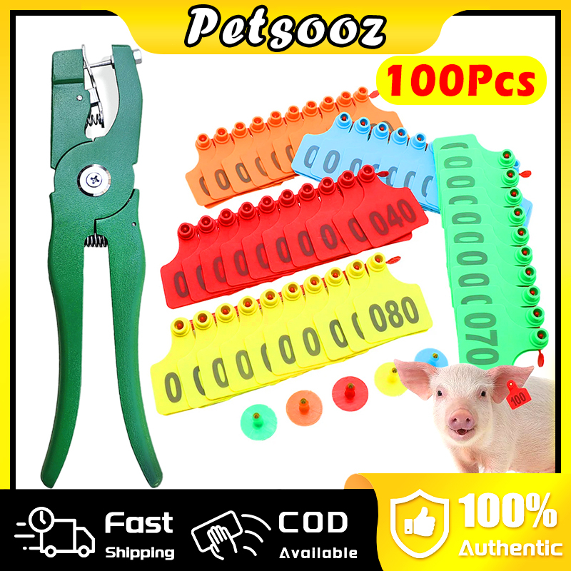 Pig Ear Tag Set 100Pcs Numbered Livestock Goat Ear Tags Labels with Tag ...