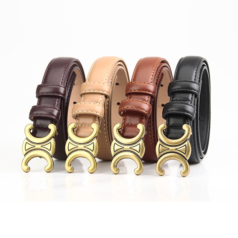 Fashion Leather Women Fine Belt High Quality Thin Skinny Waist Women ...