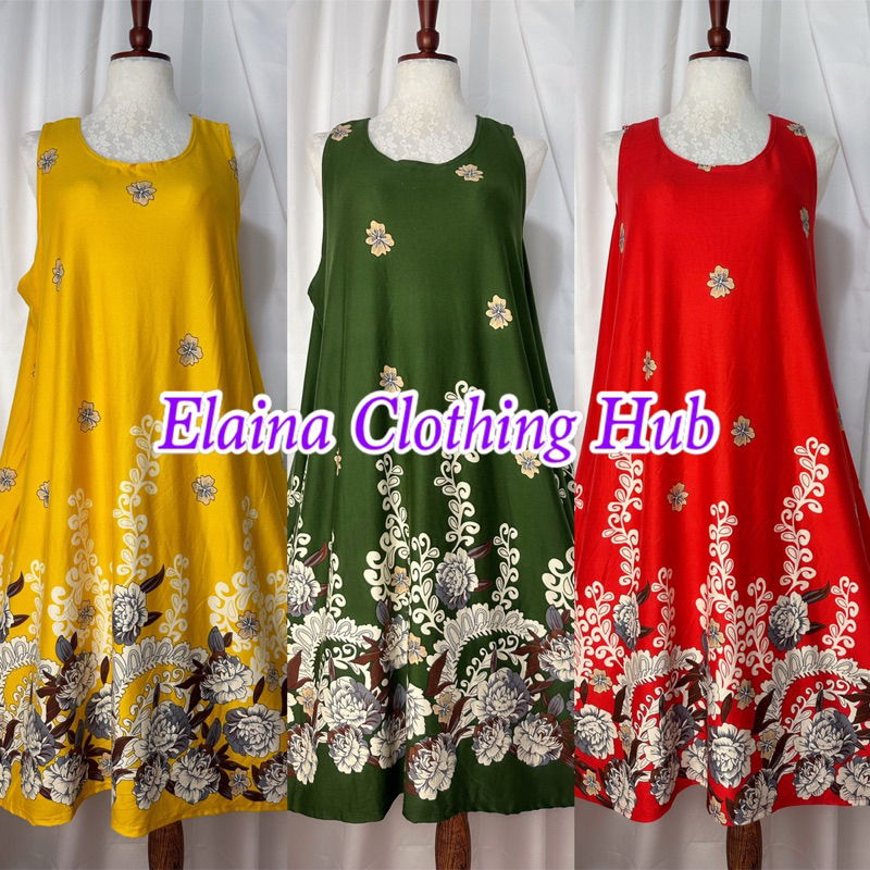 LEONY PLUS SIZE UPTO 3XL SLEEVELESS DUSTER DRESS PAMBAHAY WITHT WO SIDE ...