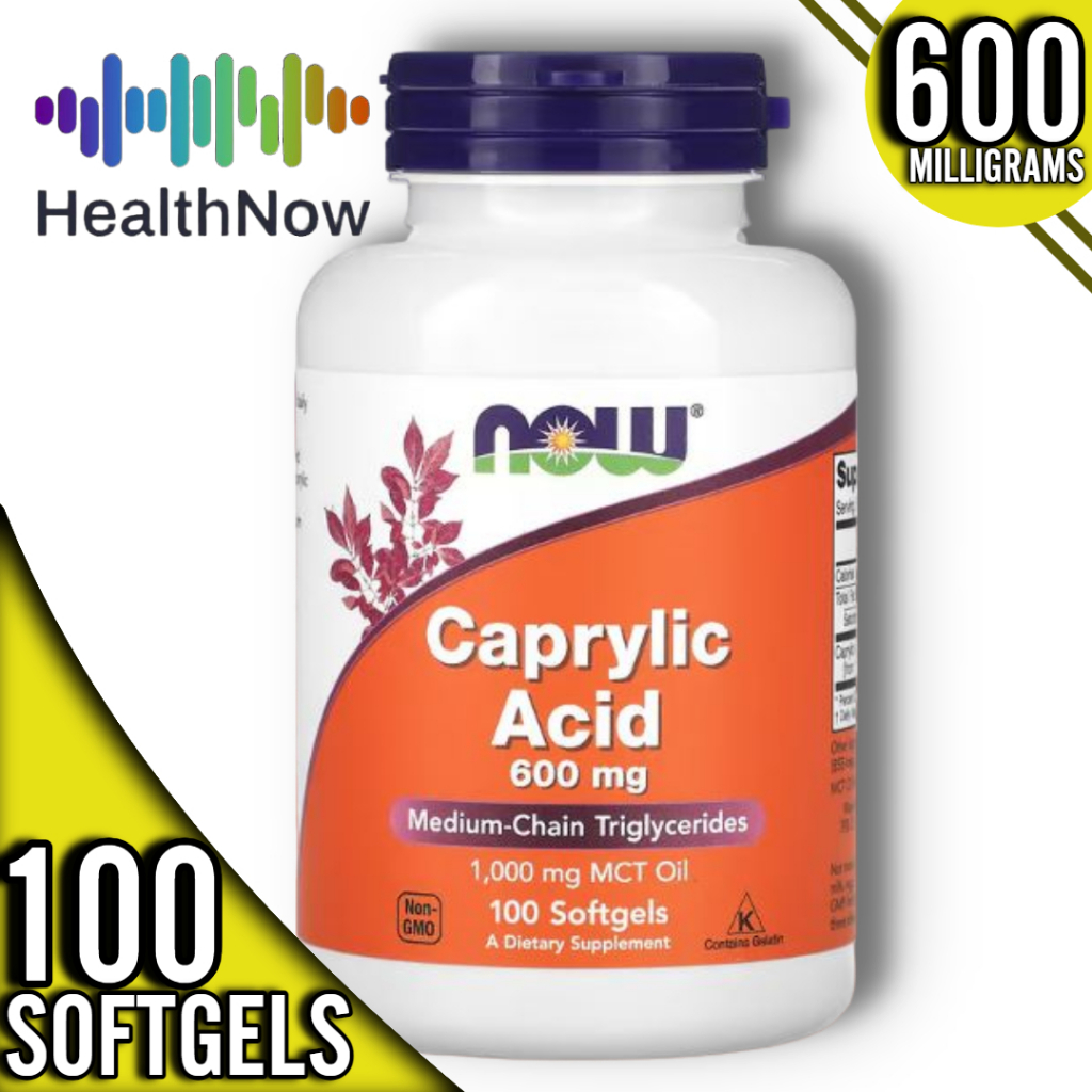 Caprylic Acid Now Foods MCT Oil Caprylic Acid 600mg 100 Softgels | Shopee Philippines