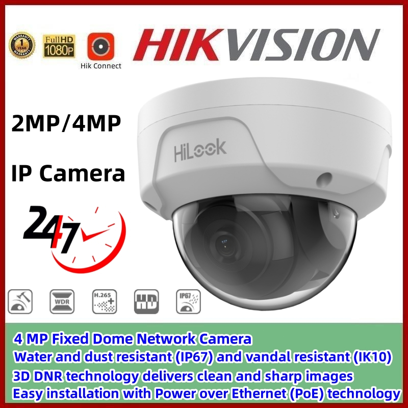 Hikvision 2MP/4 MP Fixed Dome Network Camera IP67 CCTV Dome Camera IP Camera Vandal Resistant ...