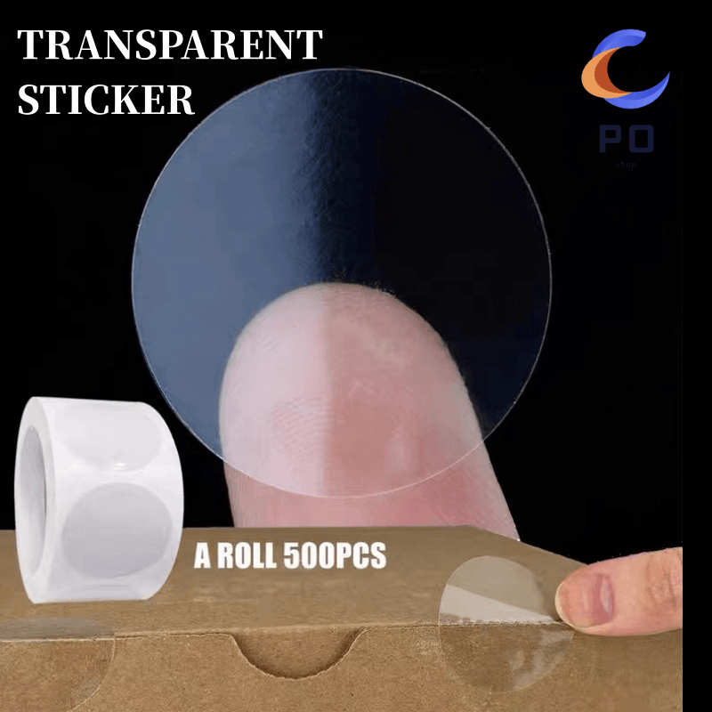 500pcs Transparent sticker Clear Round Sticker Circle Tamper Proof Seal ...
