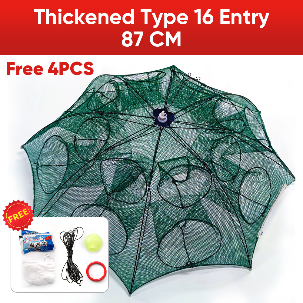 Mitsushi Folding Umbrella Fish Net Shrimp Cage CrabTrap Fish Trap ...