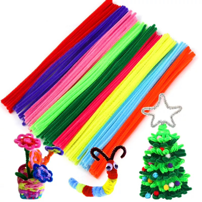 50Pcs Fuzzy Wire / Pipe Cleaner /Wire For Handmade DIY Educational Toys ...