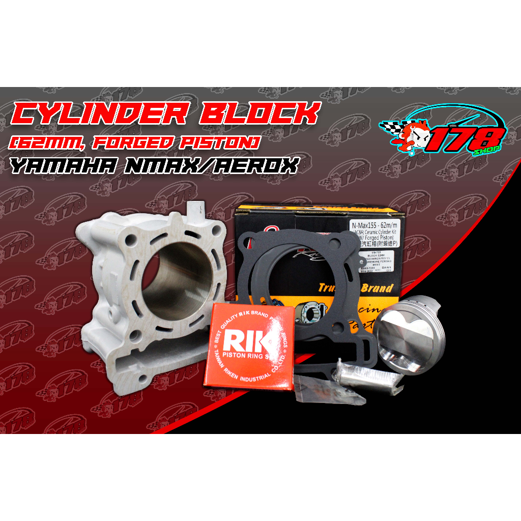 MTRT aerox/nmax 155 chromebore block forged piston (62MM) | Shopee ...