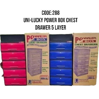DRAWER UNI-LUCKY POWER BOX CHEST DRAWER #288- 5LAYER W/ TRAY (random ...