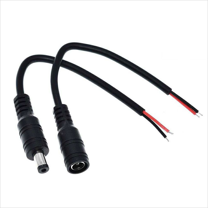 DC Jack Plug wired power connector DC supply for CCTV Arduino 5.5x2.1mm ...