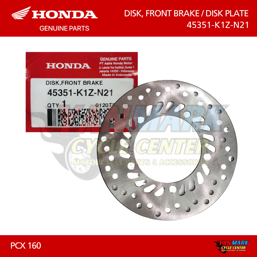 ORIGINAL HONDA - DISK, FRONT BRAKE / DISK PLATE - PCX 160 - 45351-K1Z ...