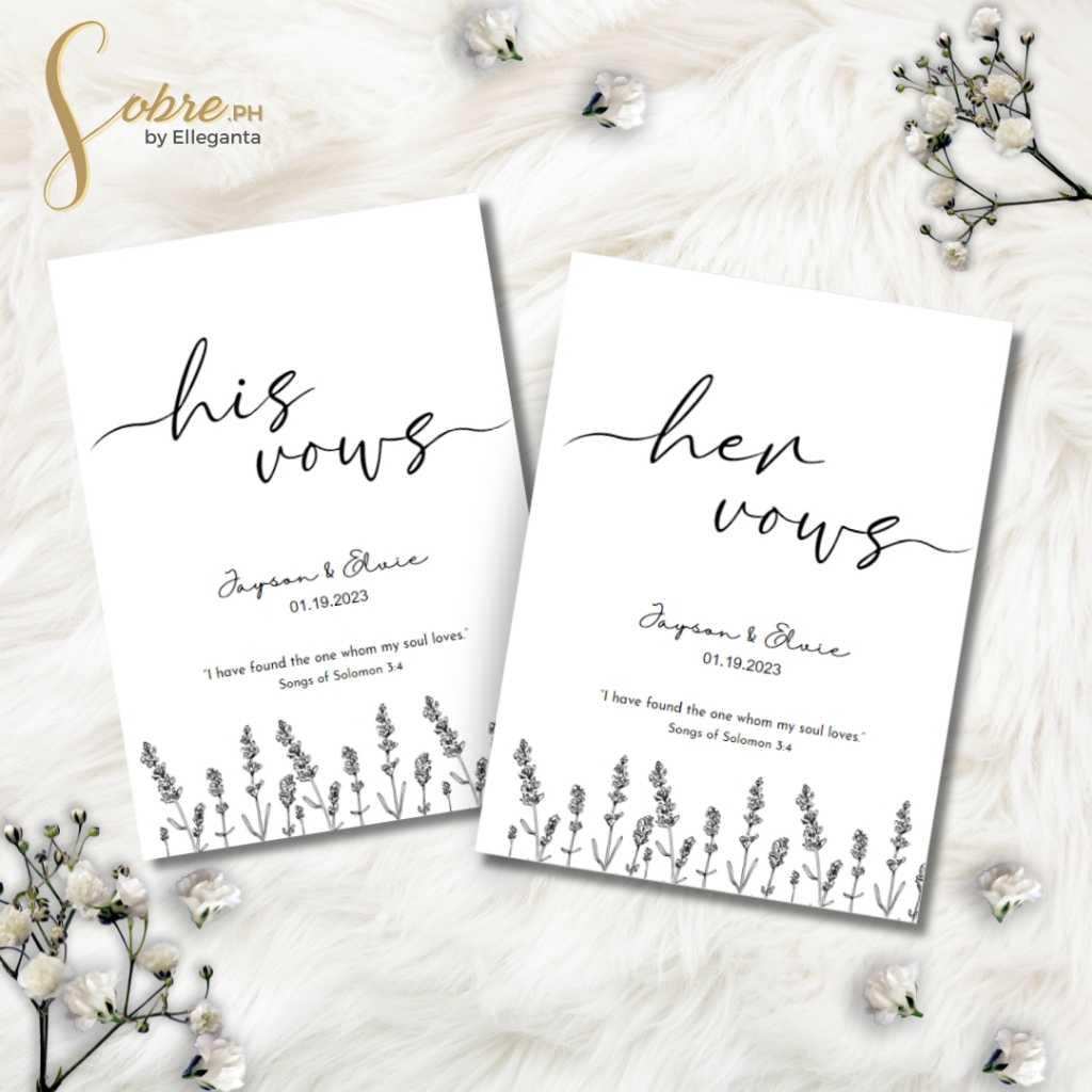 2pcs Wedding Vow Booklet | Wedding Vow Card | Customized Wedding Vow ...