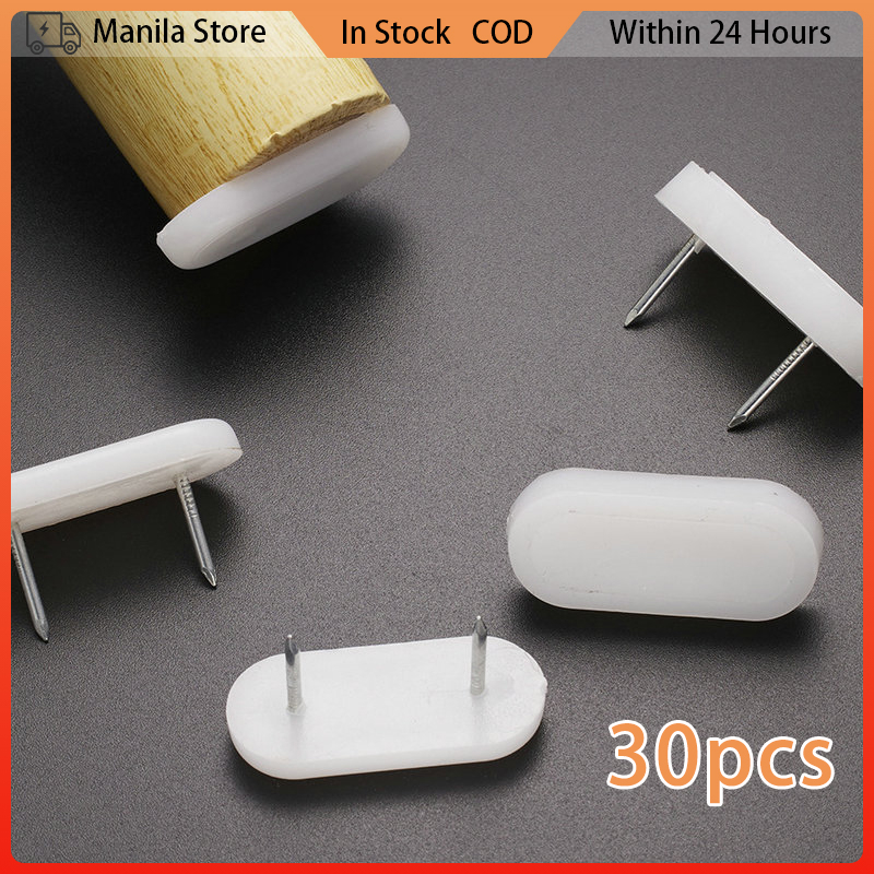 30Pcs Plastic Chair Feet Nails Table Desk Cabinet Leg Glides Pads ...
