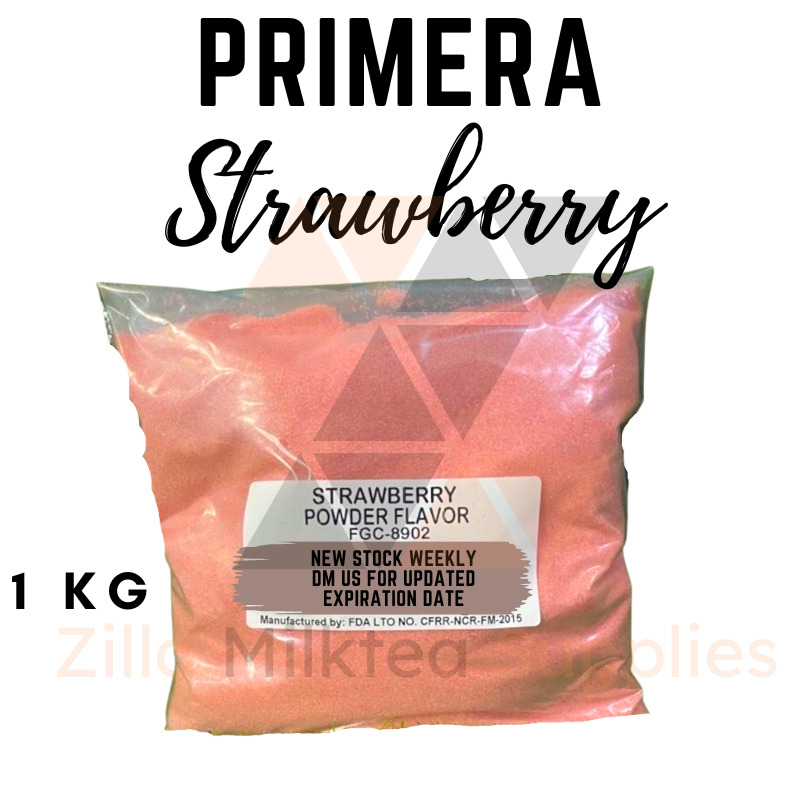 Primera Strawberry Premium Powder Flavor 1kg for Milktea, Milk Tea ...