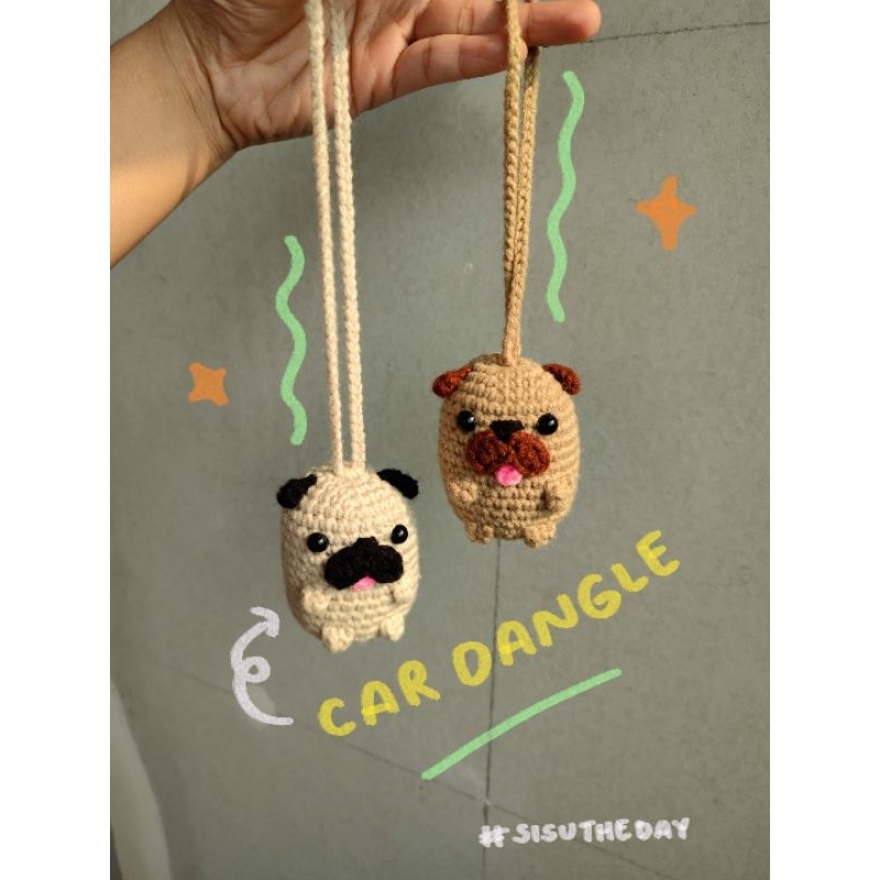 Pug Car Dangle - Handmade Crochet | Shopee Philippines