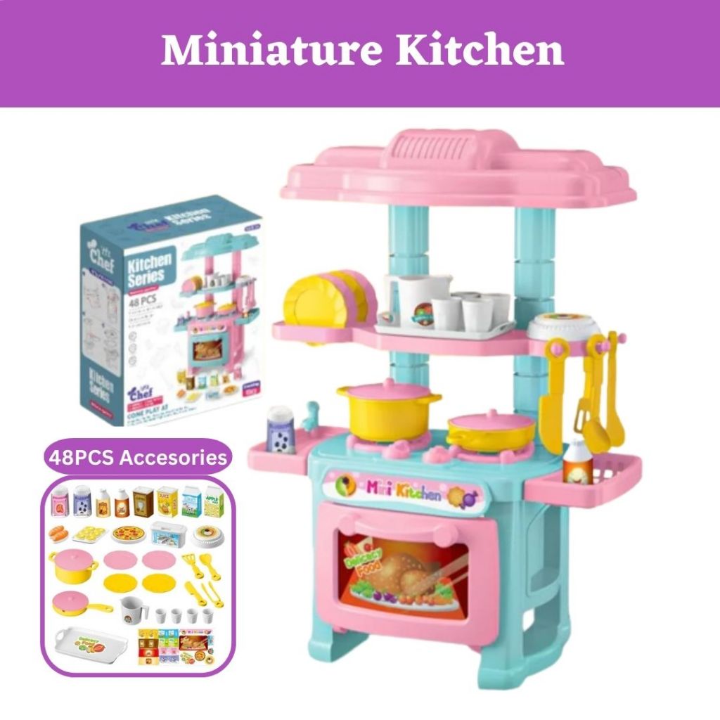 MnKC 48PCS Mini Kitchen Fun Pretend Cooking Toy Set Girls - Gift Ideas ...