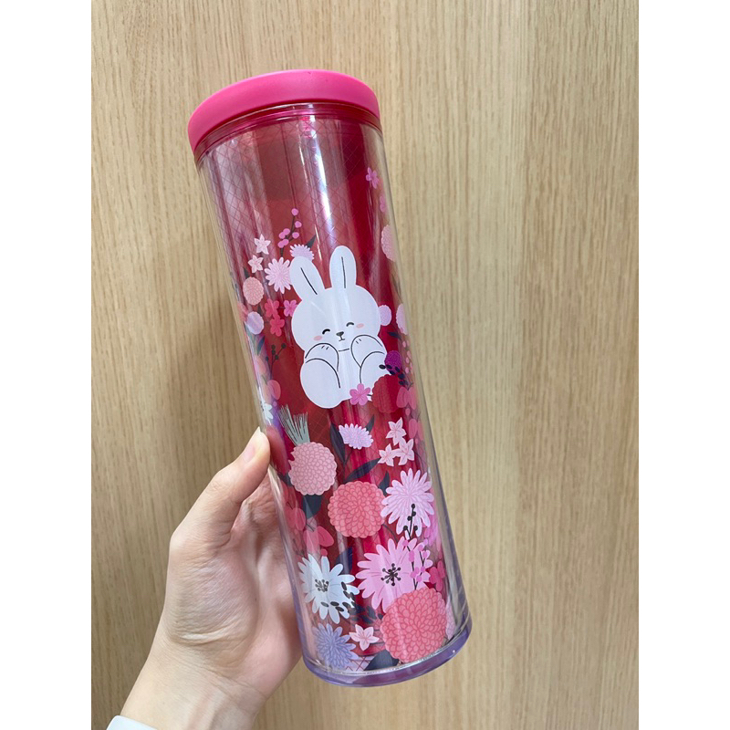 Starbucks Tumbler rabbit pink color with built in straw brand new ...