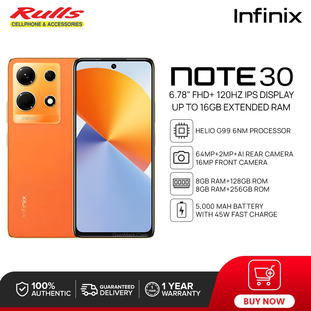 Infinix Note 30 8Gb+128Gb/8GB+256GB Helio G99 6.78 FHD+ 120hz Display ...