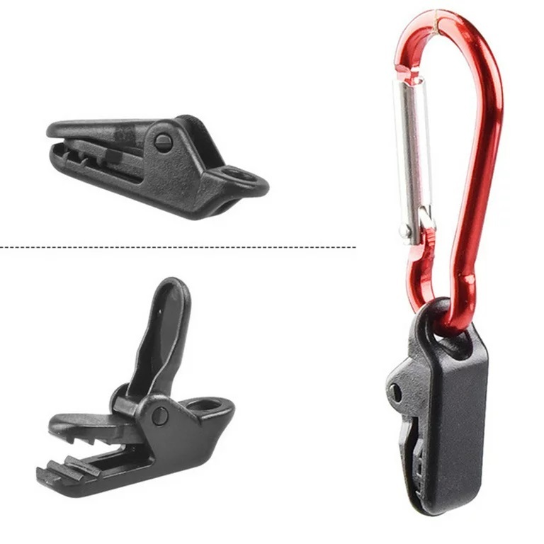 1 PC Camping Tent Clip with Carabiner Hook Tarpaulin Clamping Camp ...