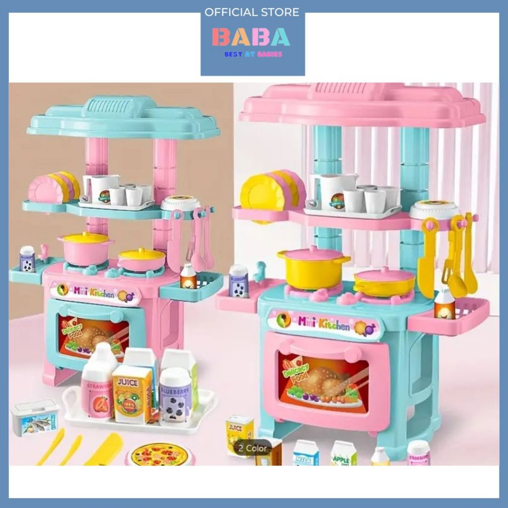 BABA Mini Kitchen Cooking Pretend Role Play Toys Dish Toys For Kids ...