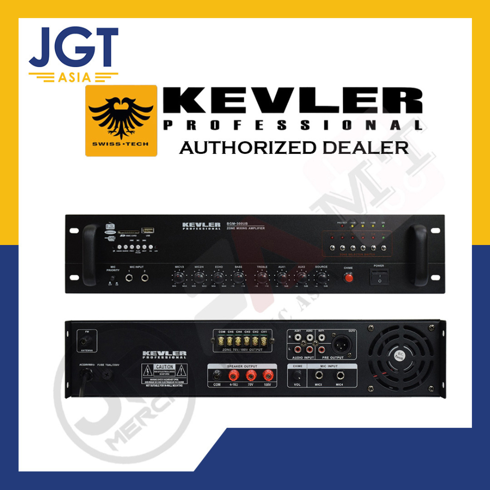 [JGT] Kevler (BGM-300UB) 4-16 ohms 70V & 100V Line 180w. P.A. Amplifier ...