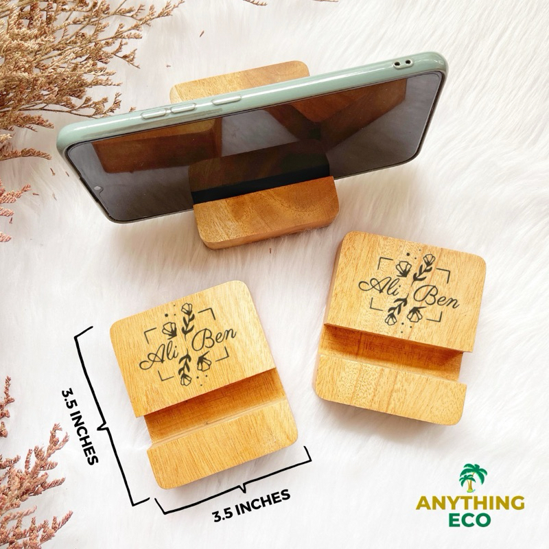 Personalized Laser Engraved Wooden Phone Stand Holder(Baptism / Wedding ...