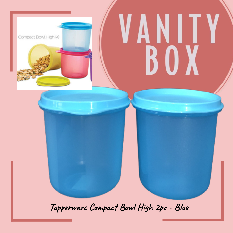 Tupperware 2pc Compact Bowl High - Blue 650ml | Shopee Philippines
