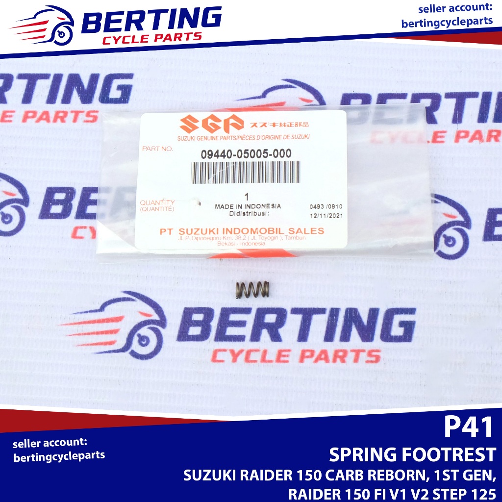 SGP SPRING FOOTREST Suzuki Raider 150 Carb Reborn 1st Gen R150 FI V1 V2 ...