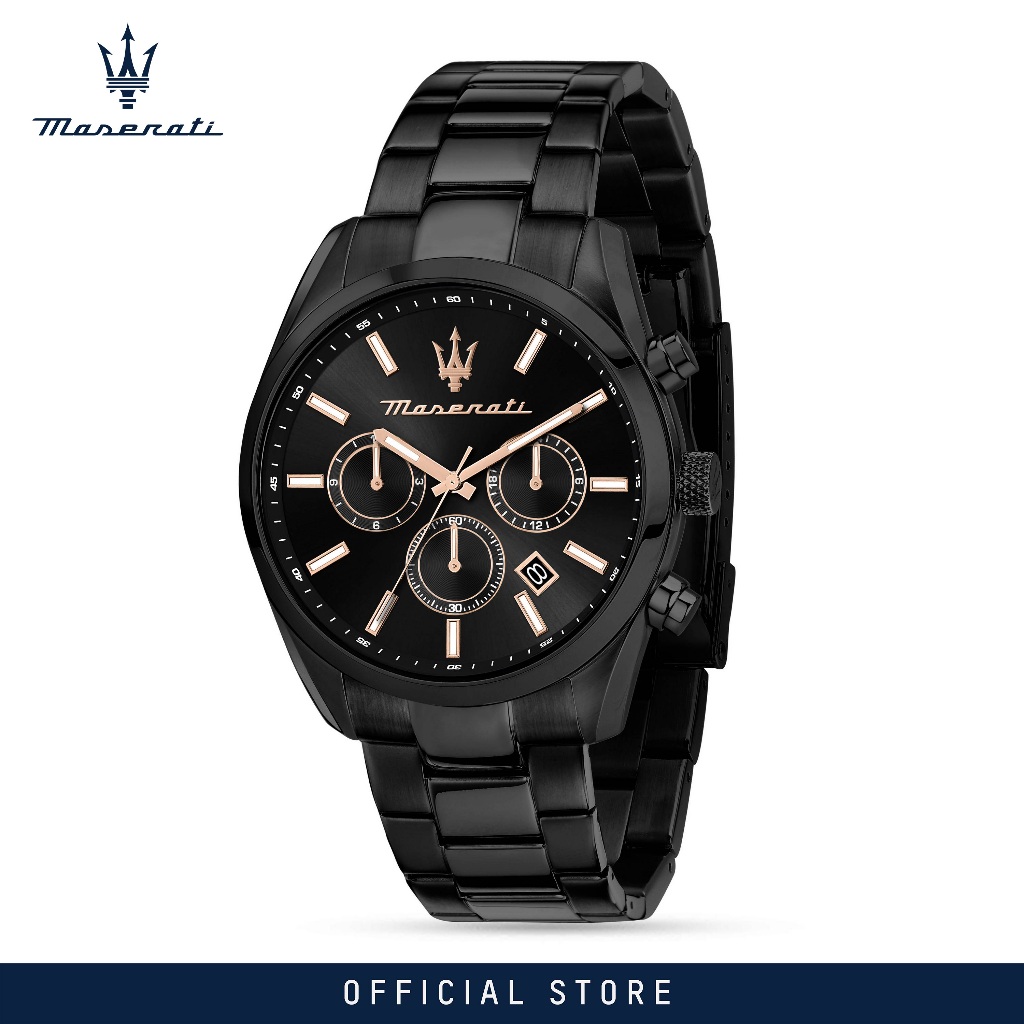 【Online Exclusive】 Maserati Attrazione 43mm Men's Quartz Black Watch ...