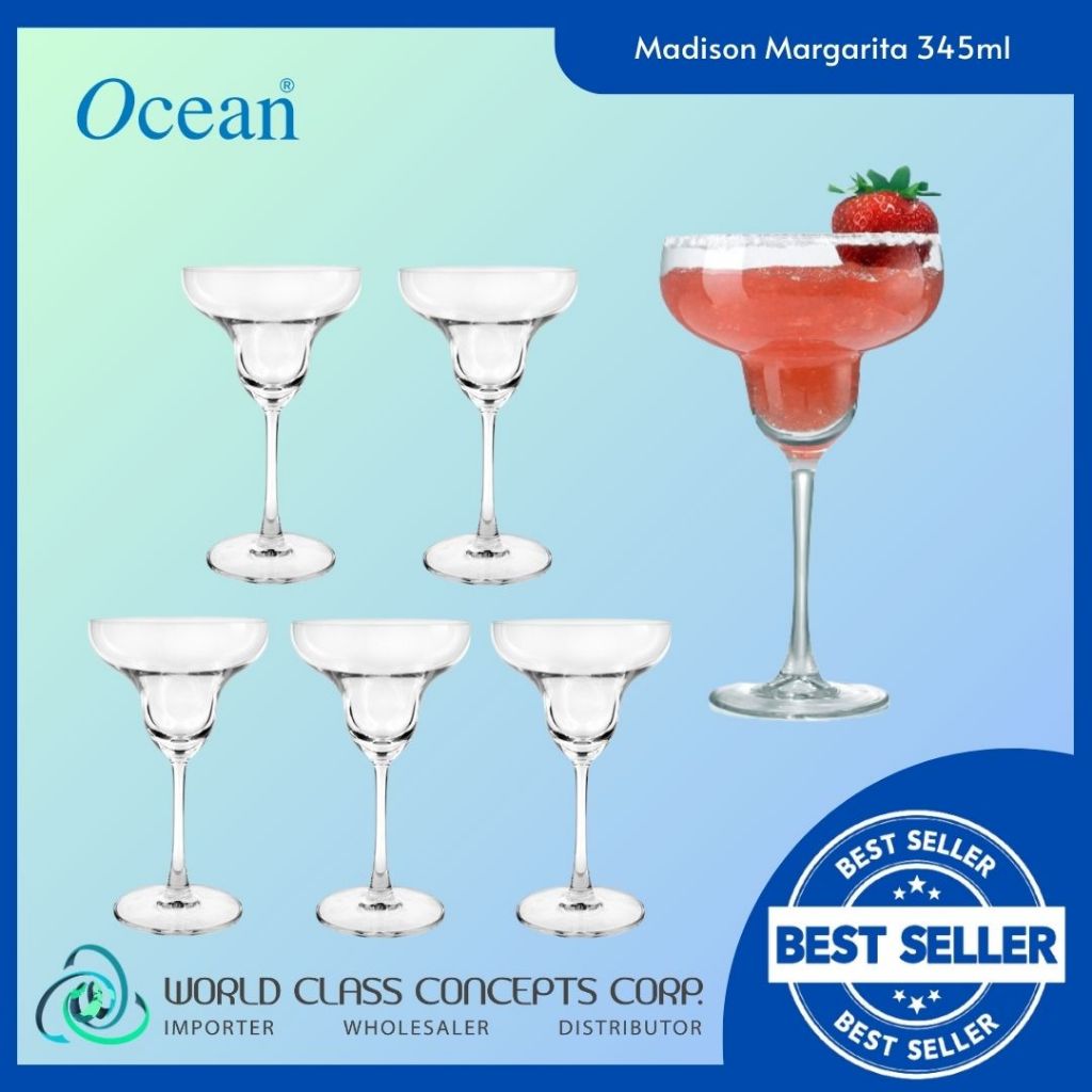 Ocean Glassware Madison Margarita Drinking Glass 12 Oz. / 345 Ml (Set ...