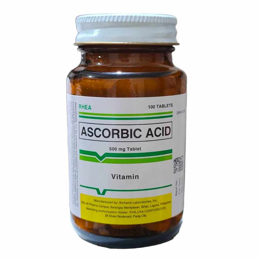 Rhea Ascorbic Acid Vitamin C 500mg 100 Tablets | Shopee Philippines
