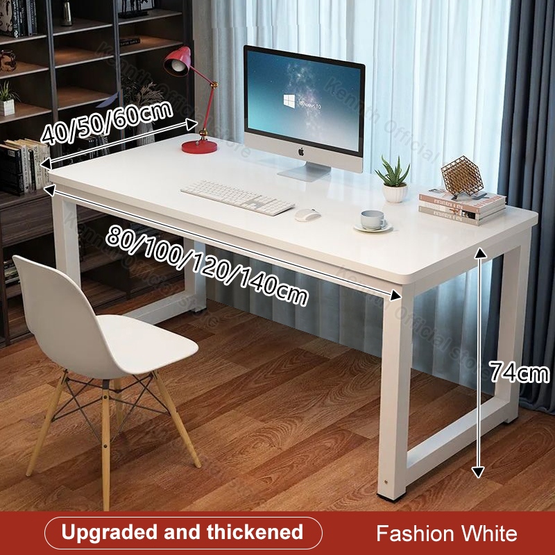 Computer Table Desk, 140/120/100/80cm Solid Wood Furniture Home Study ...