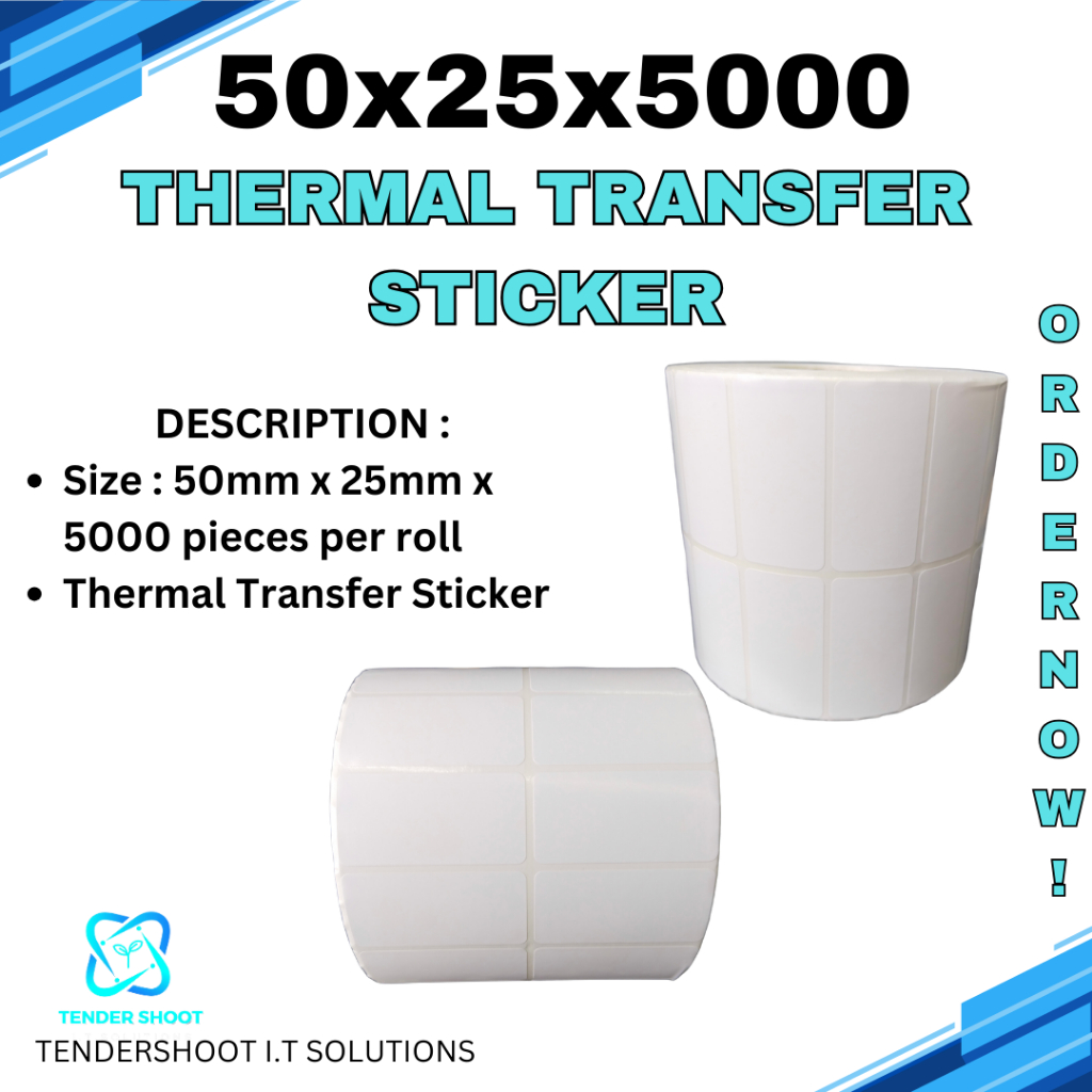 1 ROLL of 50x25x5000 50mm X 25mm X 5000pcs 50 x 25 x 5000 50x25 x5000 ...